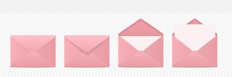 Pink envelopes with blank letter folded Royalty Free Vector