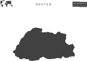 Bhutan editable outline map Royalty Free Vector Image