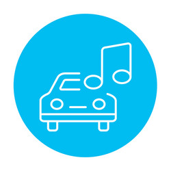 Car with music note line icon Royalty Free Vector Image