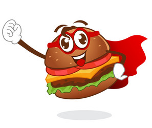 Cute hamburger burger cartoon Royalty Free Vector Image