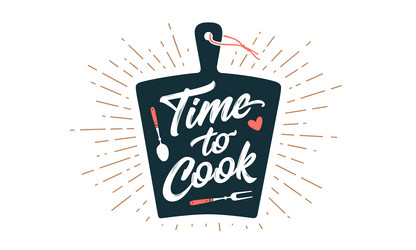 Lettering time to cook Royalty Free Vector Image