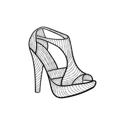 High heels line art style design Royalty Free Vector Image