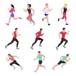 Running boy sequence little man run steps Vector Image