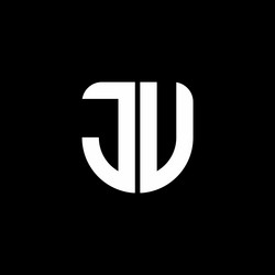 Ju monogram logo isolated with a rotating circle Vector Image