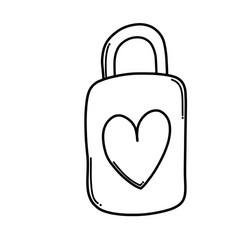 Locker doodle icon set drawing sketch Royalty Free Vector