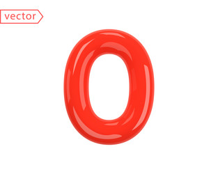 Number 0 zero sign in gold color realistic Vector Image