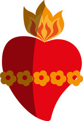 Sacred heart cartoon Royalty Free Vector Image