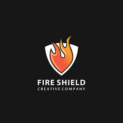 Shield fire logo design element security Vector Image