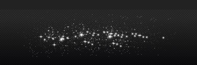 Starry dust flash light spark sparkle white star Vector Image