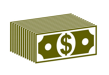 Cash money dollar banknote stack simplistic icon Vector Image
