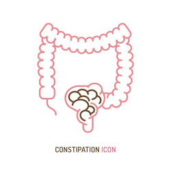 Constipation pictogram symbol retention of feces Vector Image