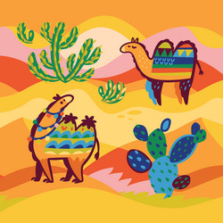 Set of desert animals Royalty Free Vector Image