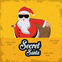 Secret santa cartoon Royalty Free Vector Image