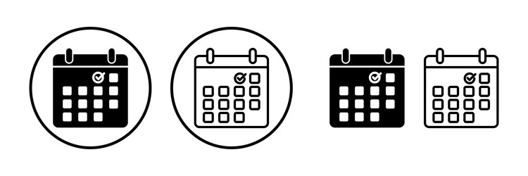 Calendar icon calender symbol Royalty Free Vector Image