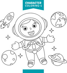 Character coloring page Royalty Free Vector Image