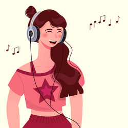 Music therapy cartoon character listen via Vector Image