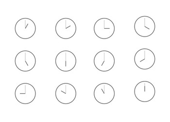 Clock Every Hour Vector Images (over 300)