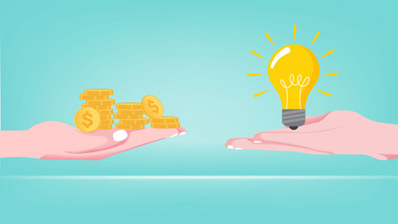 Exchanging knowledge or science for money for a Vector Image