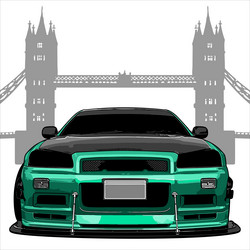 Jdm car template for design needs Royalty Free Vector Image