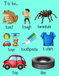 Many Words Begin with Letter T Vector Images (13)