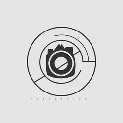 Modern abstract camera logo template photography Vector Image