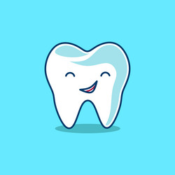 Teeth tooth cute character emotion emoticon logo Vector Image