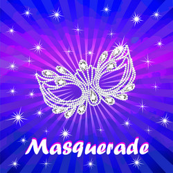 Masquerade poster with carnival mask Royalty Free Vector