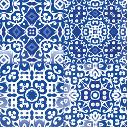 National colored motives in ethnic ceramic tile Vector Image
