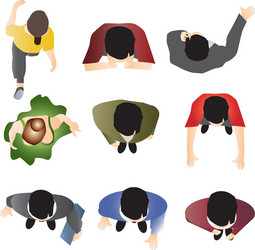 People standing top view set 9 Royalty Free Vector Image