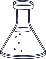Erlenmeyer flask icon with doodle style Royalty Free Vector