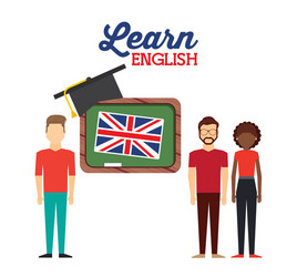 Learn english education icons Royalty Free Vector Image