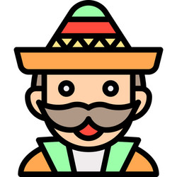 Mexican avatar halloween costume Royalty Free Vector Image