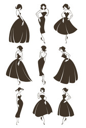 Retro girls Royalty Free Vector Image - VectorStock