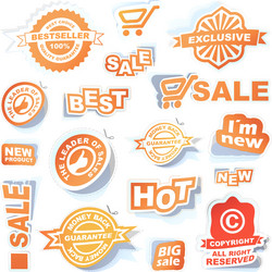 New product signs set sticker Royalty Free Vector Image