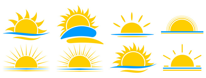 Sun icon sunshine icon Royalty Free Vector Image