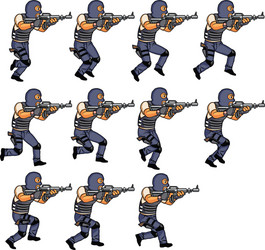 Swat officer walking animation Royalty Free Vector Image