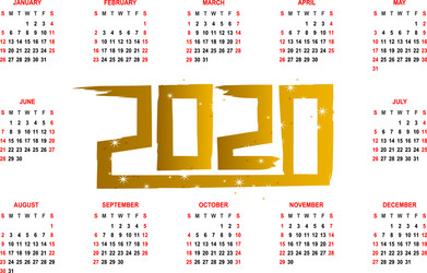 2020 Calendar Start Monday Vector Images (over 610)