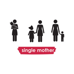 Nanny mother father baby child care stick figure Vector Image