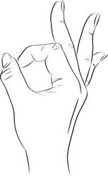 Hand gesture sketch zero sign or okay symbol Vector Image