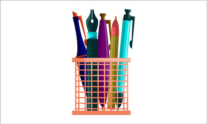 Pencil pen design template isolated Royalty Free Vector