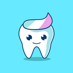 Teeth tooth cute character emotion emoticon logo Vector Image