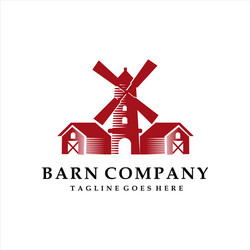 Red barn logo template farm design building Vector Image
