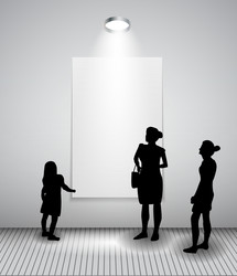 Silhouette of people in background with lighting Vector Image