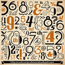 Various retro vintage number and typography Vector Image