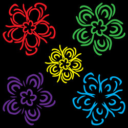 A set of schematic logos from squares and brushes Vector Image