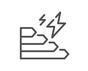 Energy inflation line icon electric power up Vector Image