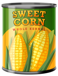Sweet corn food cans collection Royalty Free Vector Image