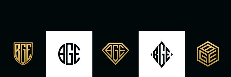 Initial letters bts logo designs bundle Royalty Free Vector