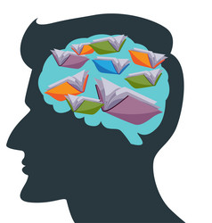 Man and brain side view Royalty Free Vector Image