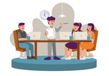 Cartoon Round Table Discussion Vector Images (over 180)